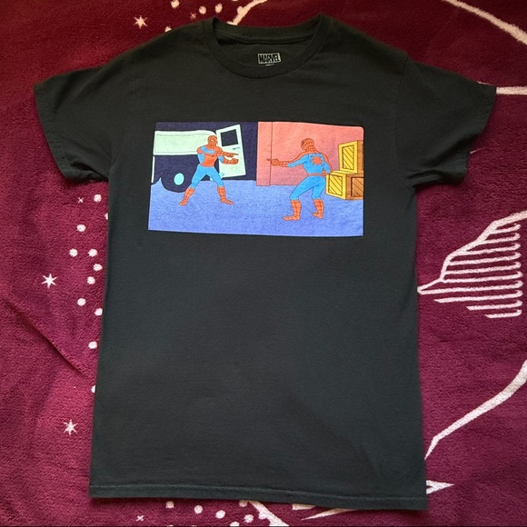Marvel | Shirts | Marvel Spiderman Pointing Meme Graphic Tshirt | Poshmark